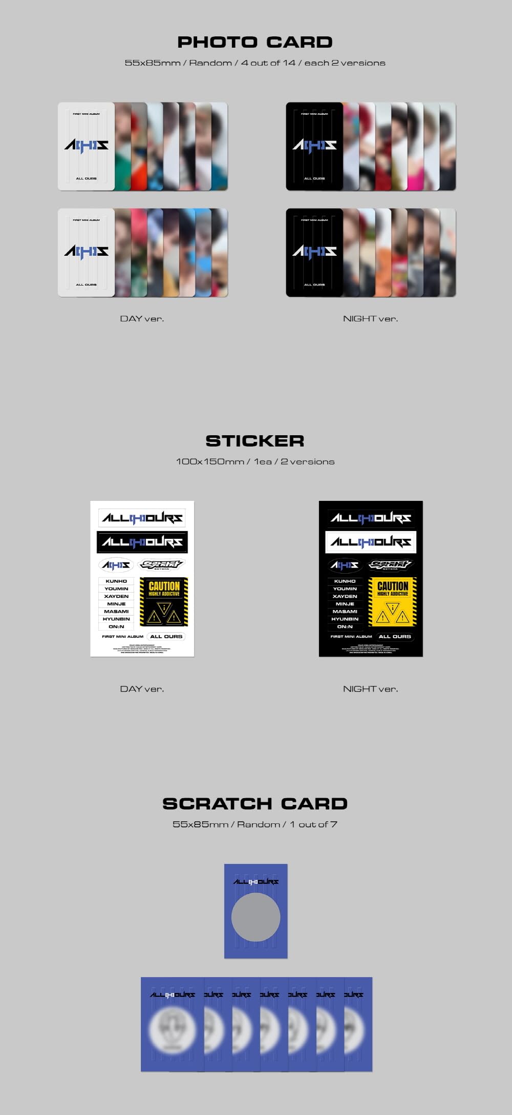 ALL(H) OURS - ALL OURS (1st Mini Album) CD+Folded Poster (2 ver. SET/CD Only, No Poster)