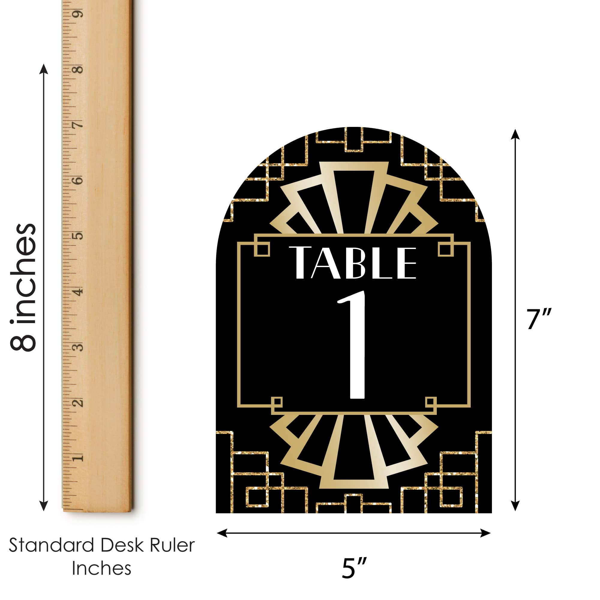Big Dot of Happiness Roaring 20’s - 1920s Art Deco Jazz Party Double-Sided 5 x 7 inches Cards - Table Numbers - 1-20