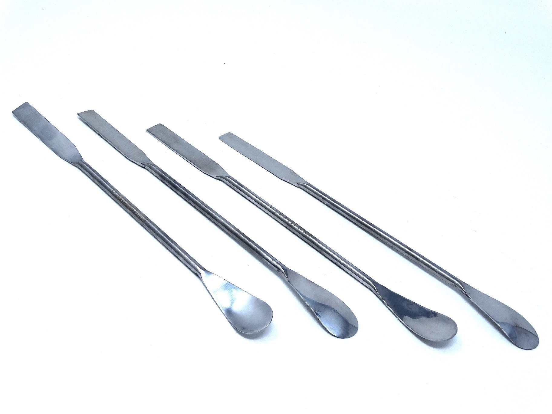 IMS IMS-SQSP4-7 Stainless Steel Lab Spatula Flat Square Spoon Ends, 4 Piece