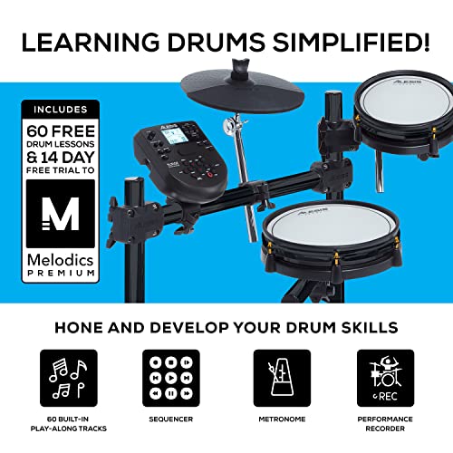 Alesis Drums Surge Mesh SE Kit and Drum Essentials Bundle - Electric Drum Set with USB MIDI Connectivity, Drum Throne and On-Ear Headphones