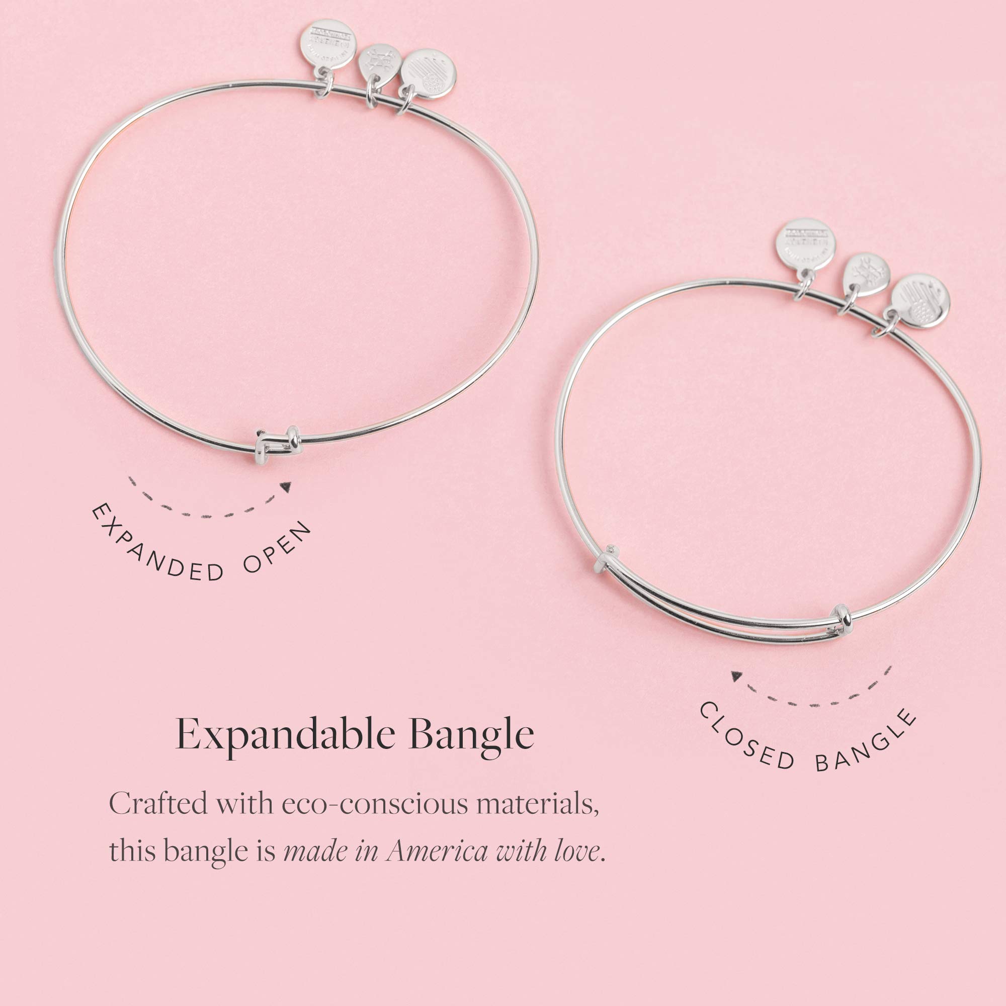 Alex and Ani Expandable Wire Bangle Bracelet for Women, I’m a Dog Mom Charm, Shiny Silver Finish, 2 to 3.5 in