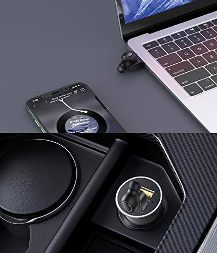 LEZII Single Bluetooth Earbud, Mini Invisible Wireless Headset, in Ear Headphones, Sport Earpiece with Mic, Magnetic USB Charging for Car Vehicle Business, Waterproof Earphones for Samsung iPhone