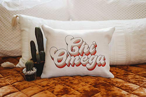 Sorority Shop Chi Omega Pillow β Retro Design, 12" x 16" Lumbar Pillow Sorority