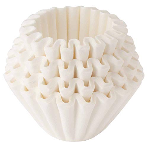 Kalita Wave Pour Over Coffee Dripper, Size 185, Makes 16-26oz, Single Cup Maker & Wave Paper Coffee Filters I Larger Size 185 I 100 Count I Specially Pour Over Dripper I Made in Japan, Large, White