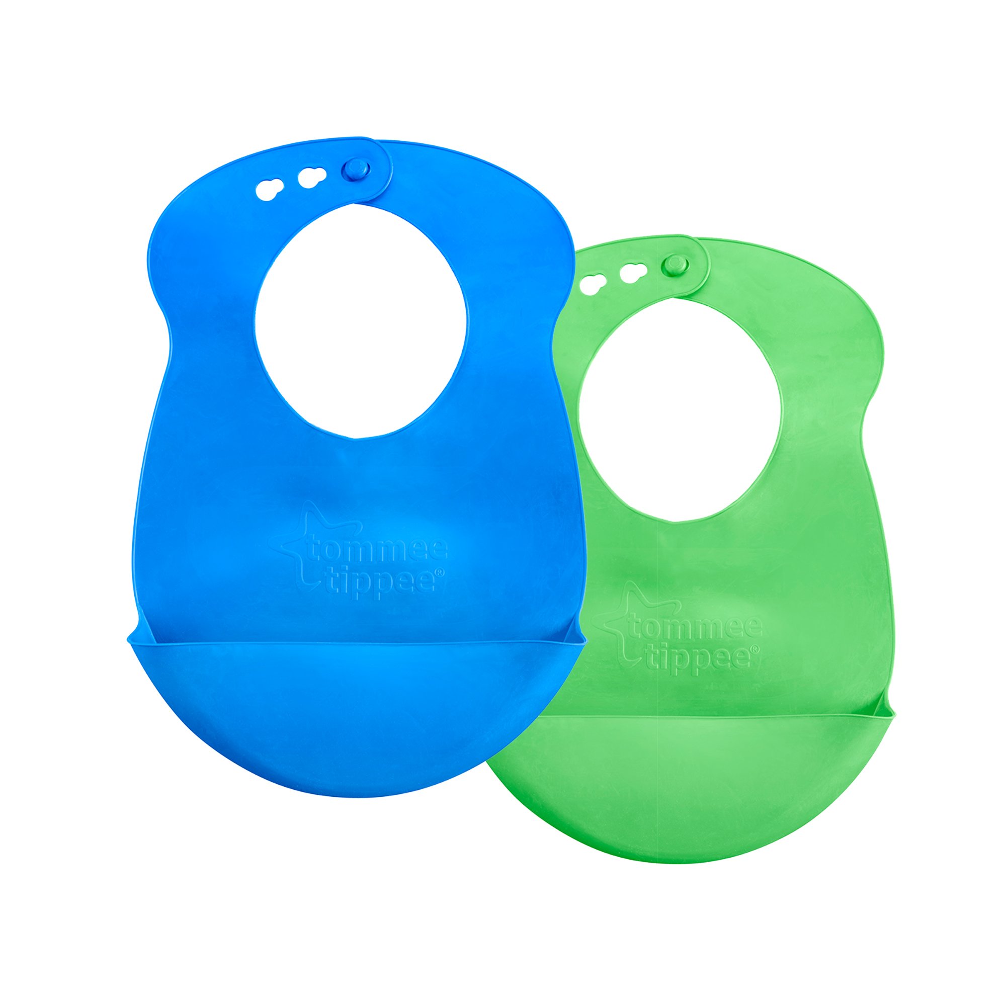 Tommee Tippee Explora Easi Roll Bib, Blue and Green, 2 Count