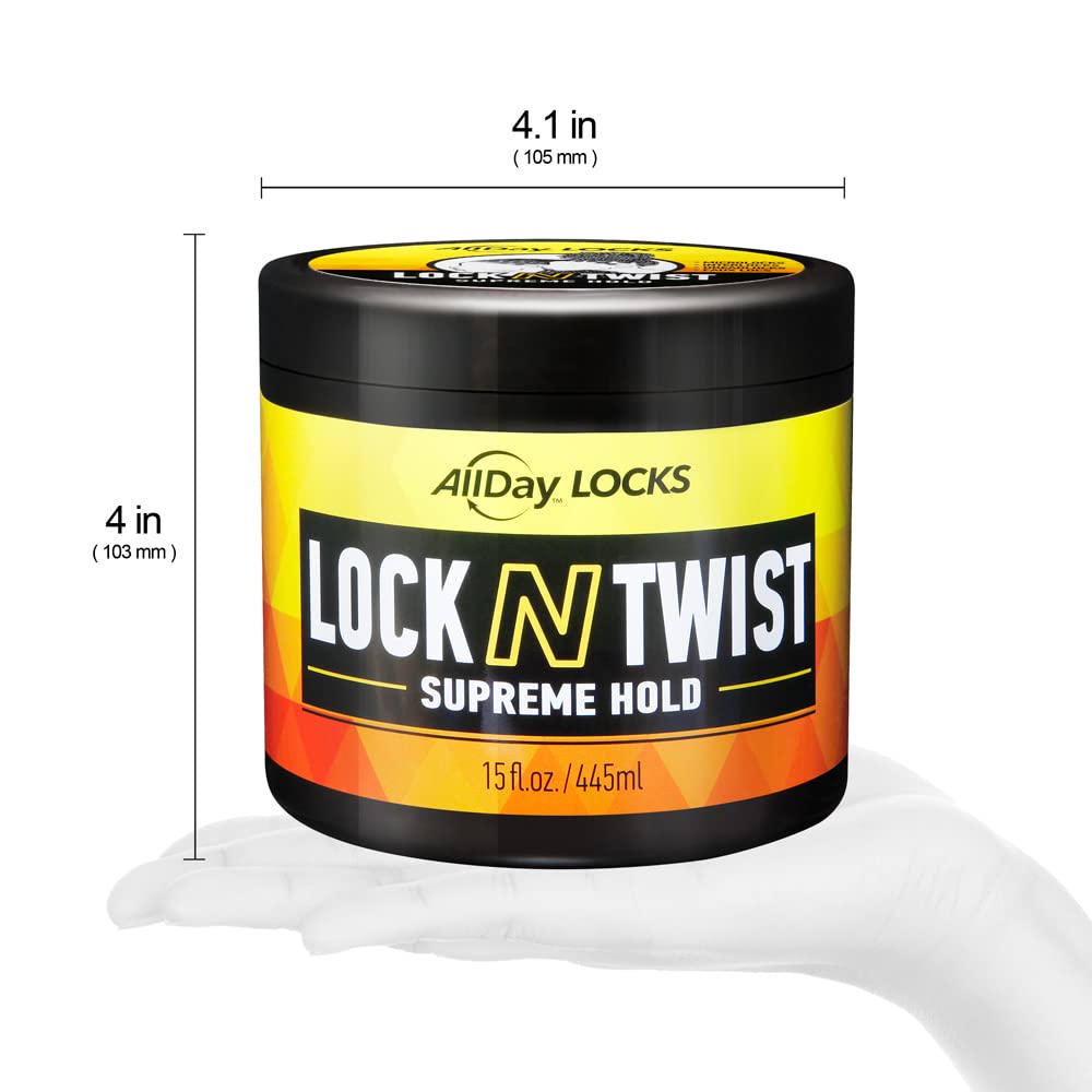 AllDay Locks Locking Gel | Retwists Locks, Supreme Hold | Smooths & Tames Frizz, Flake-Free, Soft Finish | 15 Oz