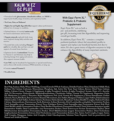 Kalmbach Feeds Tribute Kalm 'N Ez Gc Plus Pellets for Horse, 50 lb