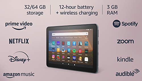 Amazon Fire HD 8 Plus tablet, HD display, 64 GB, our best 8" tablet for portable entertainment, Slate (Renewed Premium)
