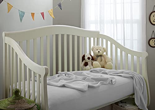 TL Care 3 Pack Fitted Crib Sheets 28" x 52", Soft Breathable Neutral 100% Cotton Jersey Sheet, White, for Boys and Girls, Fits Crib and Toddler Bed mattresses