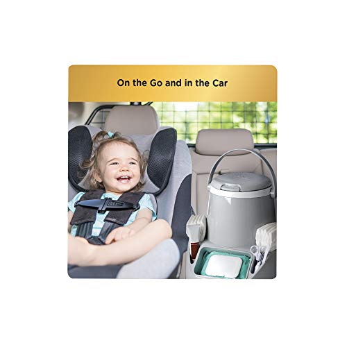 Playtex Diaper Genie Quick Caddy, Mini Portable Diaper Pail with Improved Lid Closure, Includes 270 Count Refill Cartridge(Pack of 1)