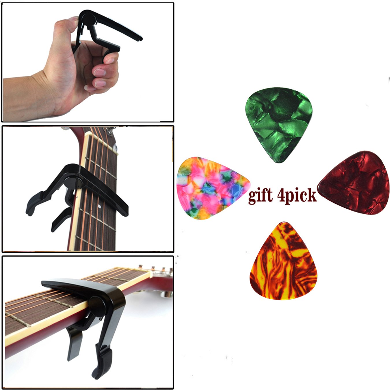 Capo,Guitar Capo for Acoustic Electric Guitar (Black Cpao)