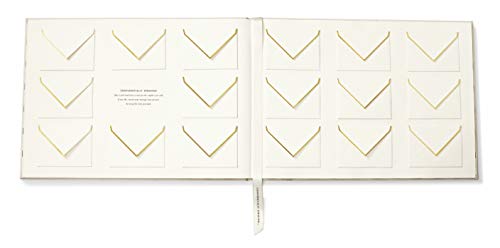 Kate Spade New York Wedding Guest Book, Bridal Journal Includes 17 Lined Pages, 35 Blank Cards and Envelopes, and Ceremony Sign, Gold Dots