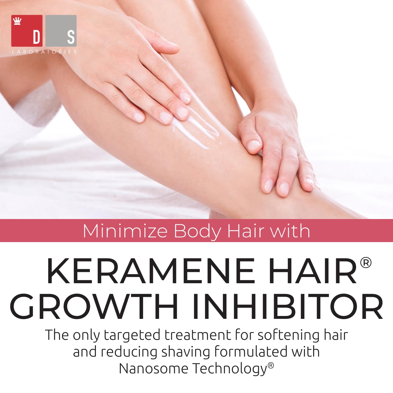 Keramene Hair Growth Inhibitor by DS Laboratories - Minimize Unwanted Hair Growth on Face and Body, Slows Regrowth, Paraben-Free