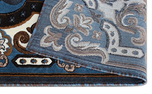 Kingdom Traditional Area Rug Design D 123 Blue (5 Feet X 7 Feet)