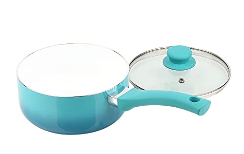 Ceramic Nonstick 12 Piece Cookware Set,Teal Ombre Pots and pans set Kitchen cookware sets Cast iron pan Cookware sets Pots and pans Nonstick pan Cast iron skillets,Blue,4378695