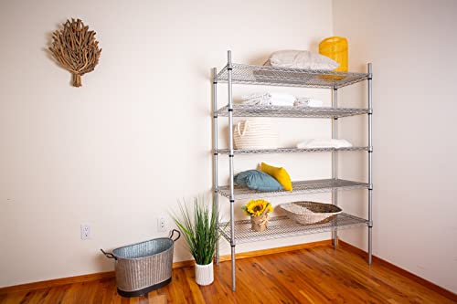 Omega 12" Deep x 60" Wide x 74" High 5 Tier Gray Starter Shelving Unit