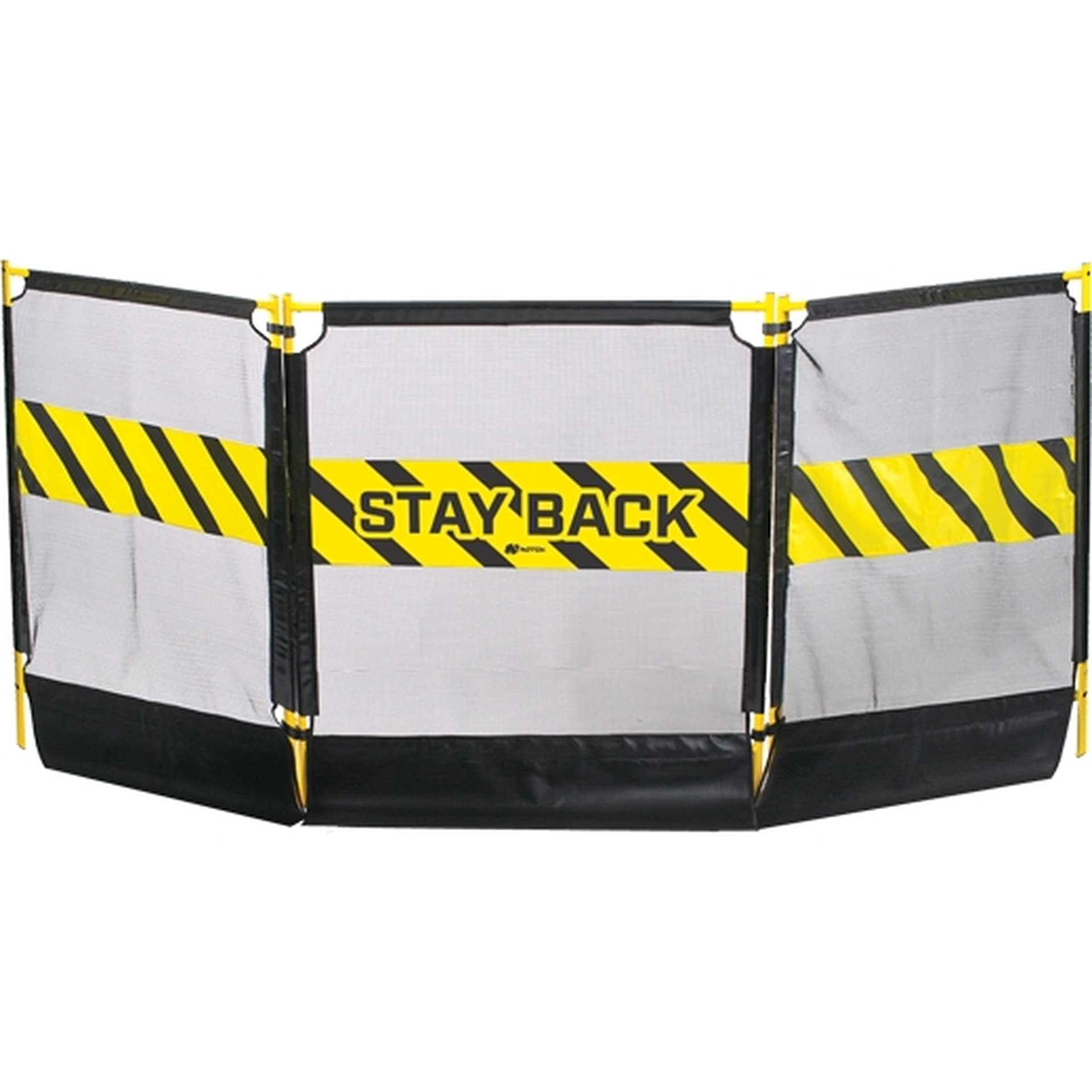 Notch Tri-Guard Heavy-Duty Nylon Coated Durable 3-Section Debris Containment Mesh Barrier for Controlling Chips When Grinding Stumps and Chipping Brush (Total Dimensions: 121” Wide x 45.5” high)