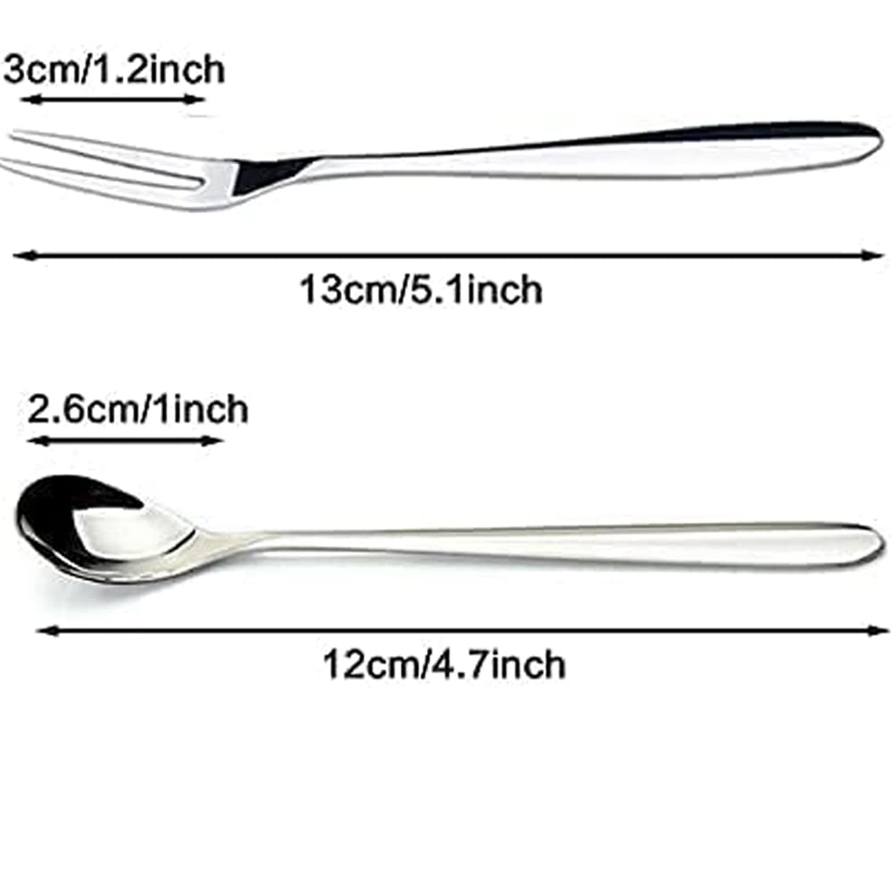 Cheese Knives Set, Stainless Steel Fork Spoon,with Heart Slate Cheese Boards for Dinner Table Set (F-SET)
