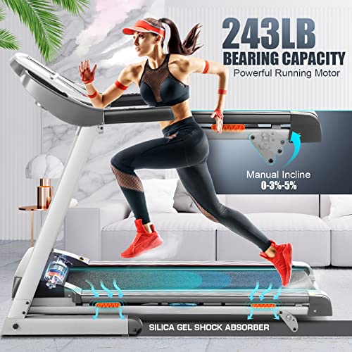 ANCHEER Treadmill, Treadmill with Incline for Home, Walking Running Jogging Machine for Home/Gym Cardio Use