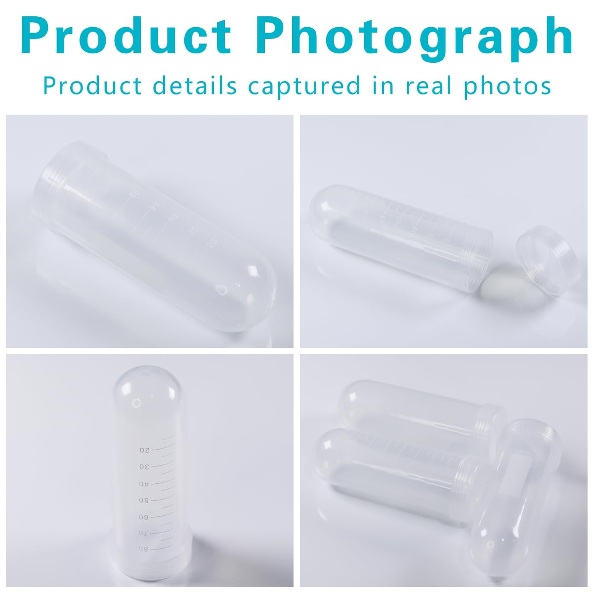 BIPEE Centrifuge Tubes100 ml Higher Quality Conical Test Tubes, Round-Bottomed centrifuge Tube, Test Tubes with caps, Plastic Container with Graduated and Write Marks (30pcs, 100ml)