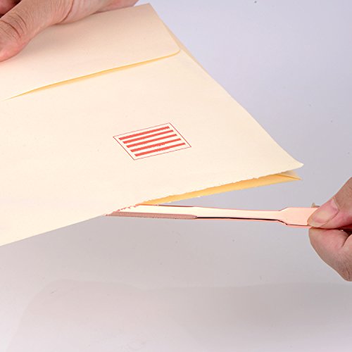 Outus 2 Pack Letter Openers Envelope Opener Stainless Steel Hand Letter Envelope Knife Lightweight Envelope Slitter (Rose Gold)