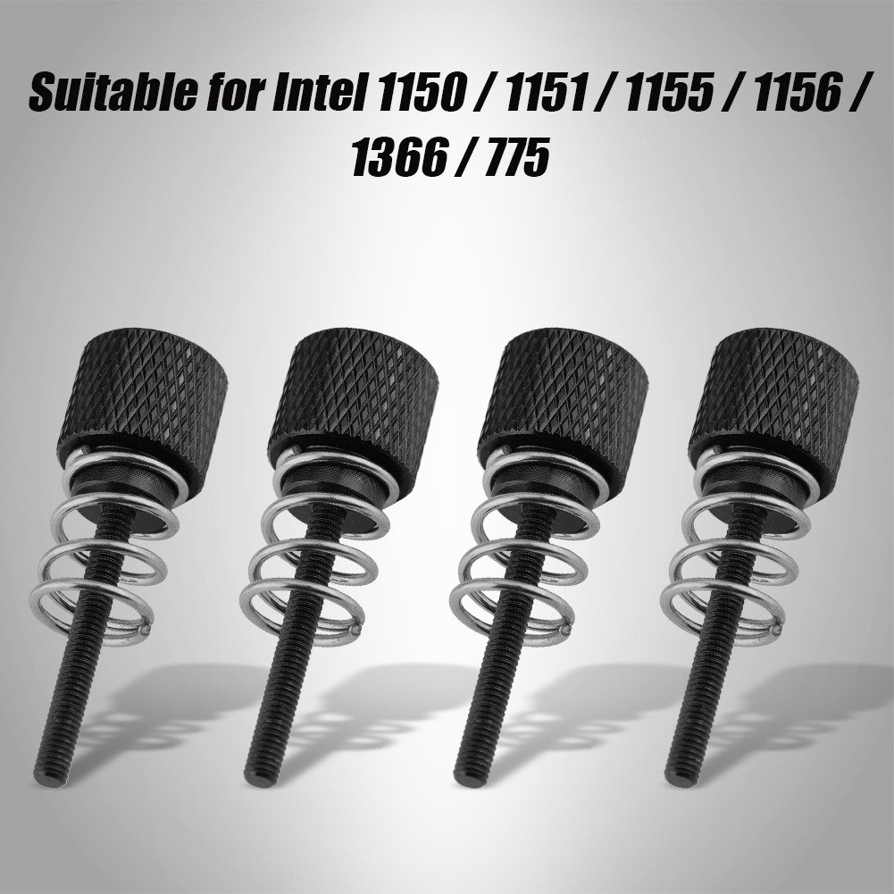 Rcher-R CPU Water Cooling Block Screw,4pcs Aluminum M3 Installation Screws for CPU Water Cooling Block for Intel 1150/1151 / 1155/1156 / 1366/775(Black)