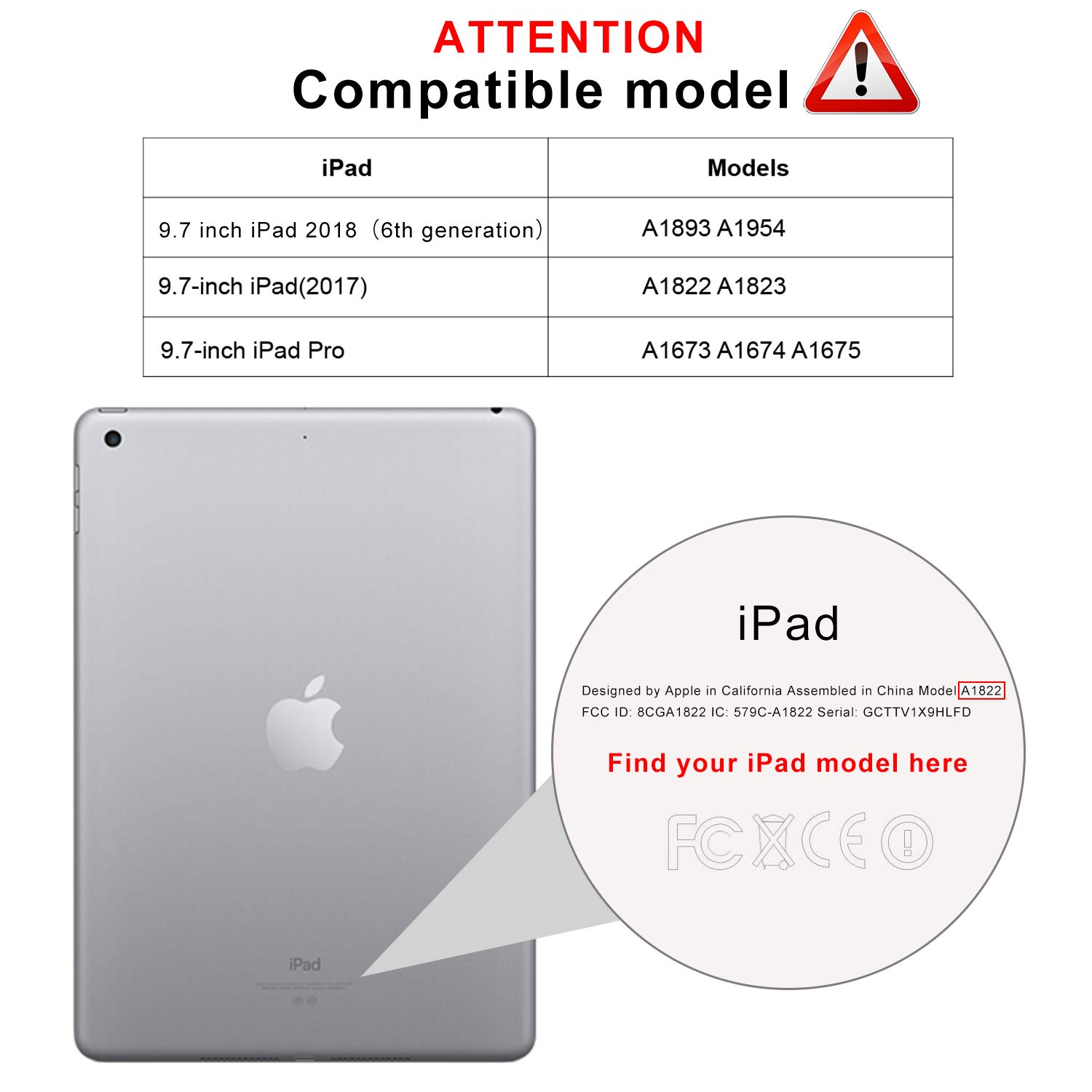SPARIN 3 Pack Glass Screen Protector Compatible with iPad 6th 5th Generation 9.7 inch/iPad Air 2, Tempered Glass, Alignment Frame