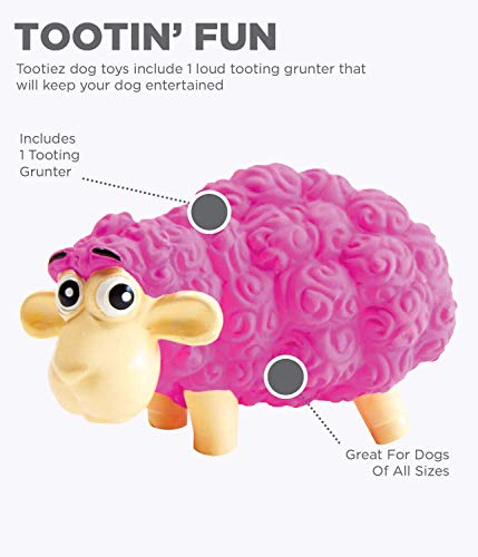 Outward Hound Tootiez Sheep Grunting Latex Rubber Dog Toy, Small