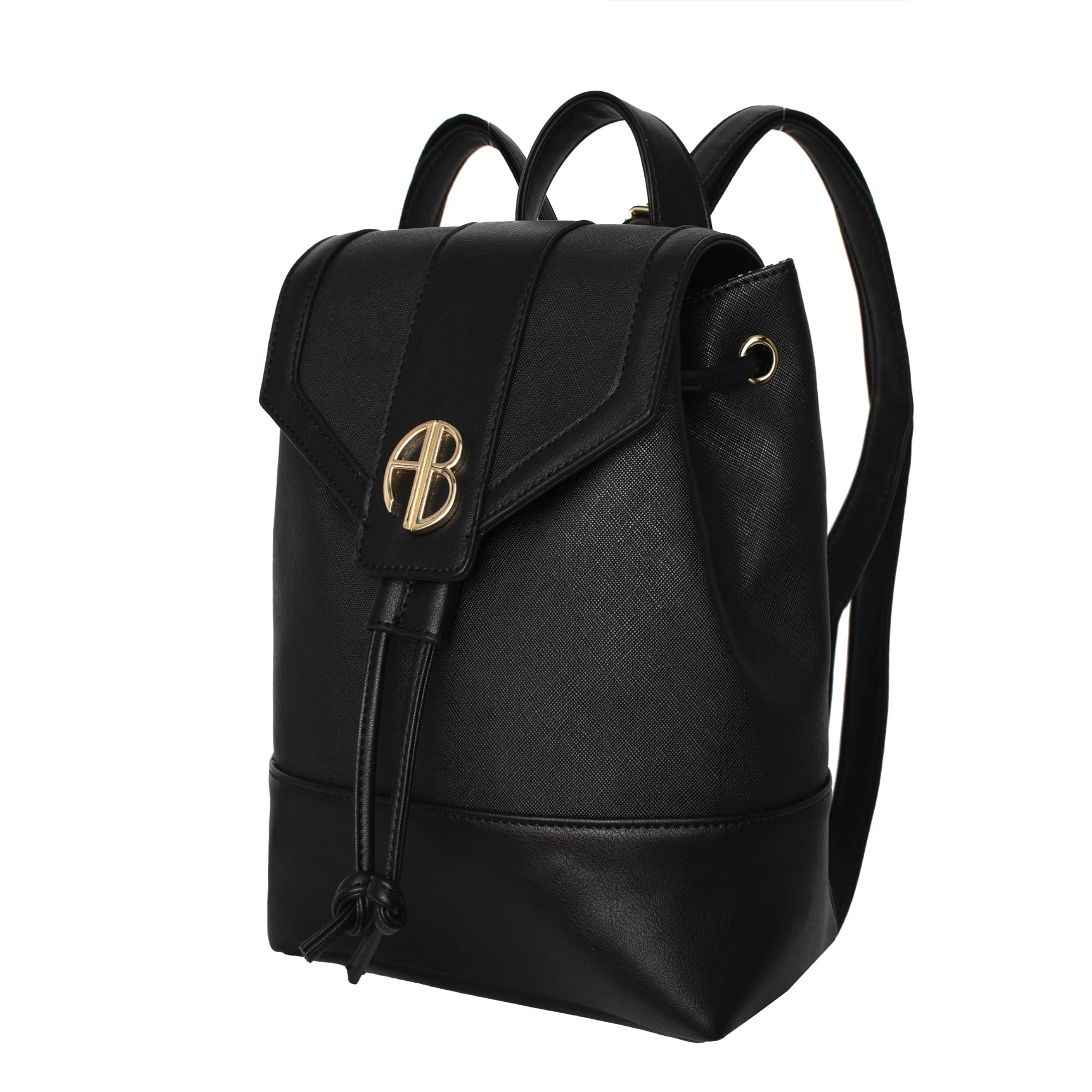 Alexis Bendel Women's Saffiano Leather Saddle Backpack With Mini Drawstring