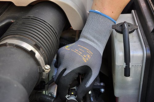 G & F Products 1529XL-DZ Knit Work Gloves, Textured Rubber Latex Coated For Construction, Black, XLarge,Gray