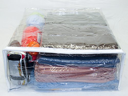 Oreh Homewares X-Large (20" x 23" x 8") Heavy Duty Vinyl Zippered Storage Bags (Clear) for Sweaters, Blankets, Comforters, Bedding Sets (15.9 Gallon) 10-Pack