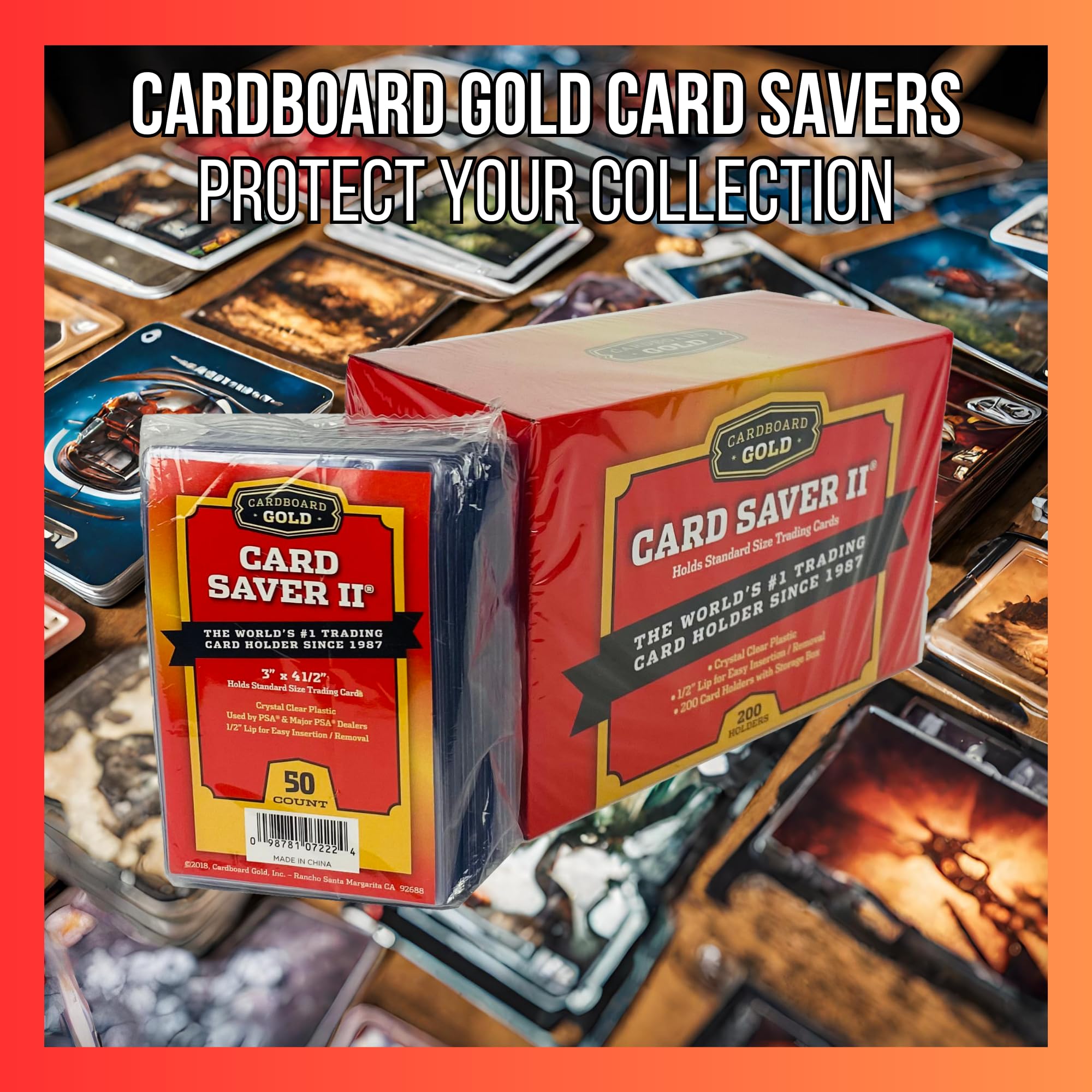 Card Saver 200 Cardboard Gold 2 Semi-rigid Card Holders
