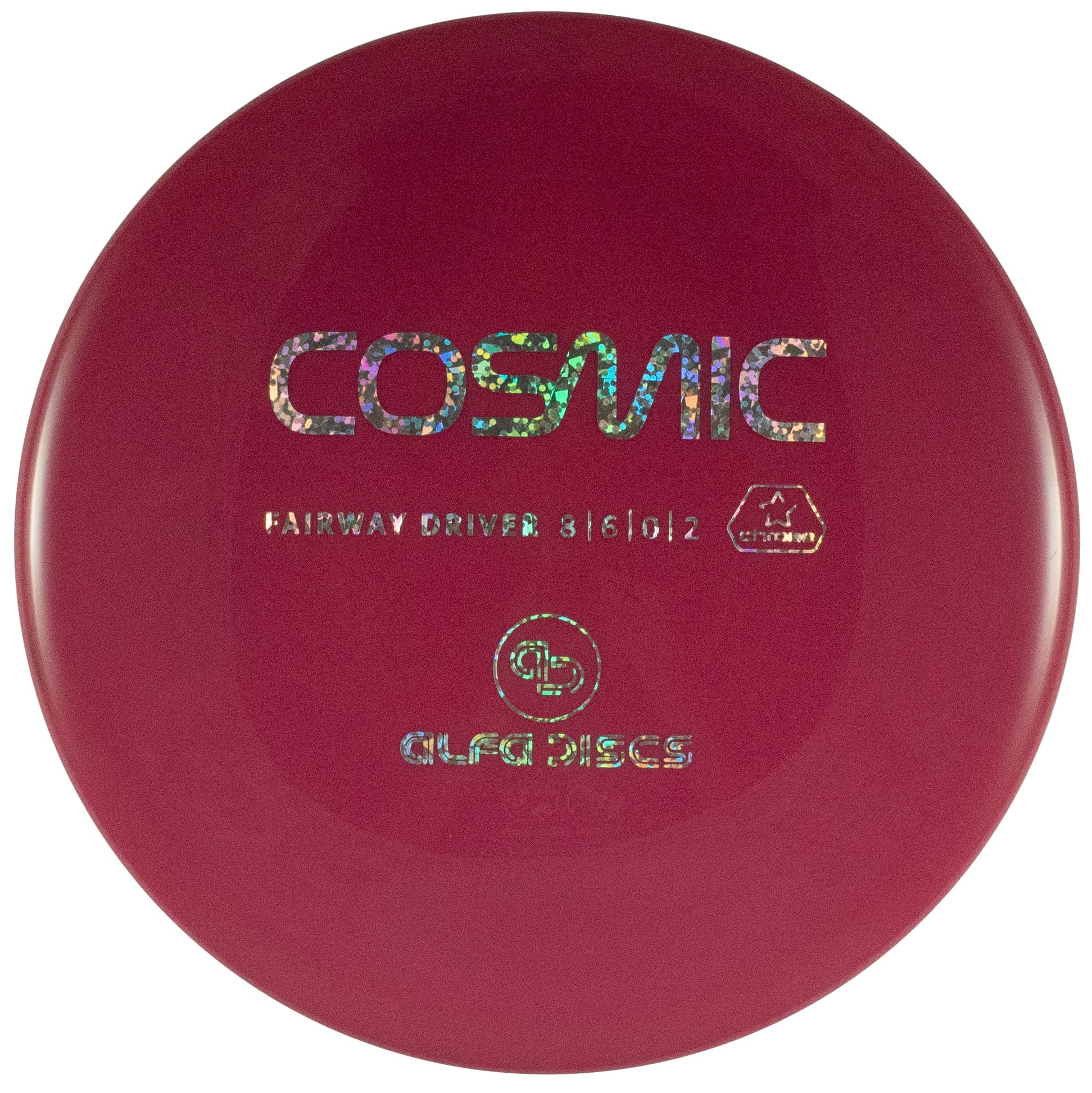 Alfa Discs Cosmic | Beginner Friendly Disc Golf Fairway Driver | Chrome Plastic (173-176 Grams, Purple-Pink)