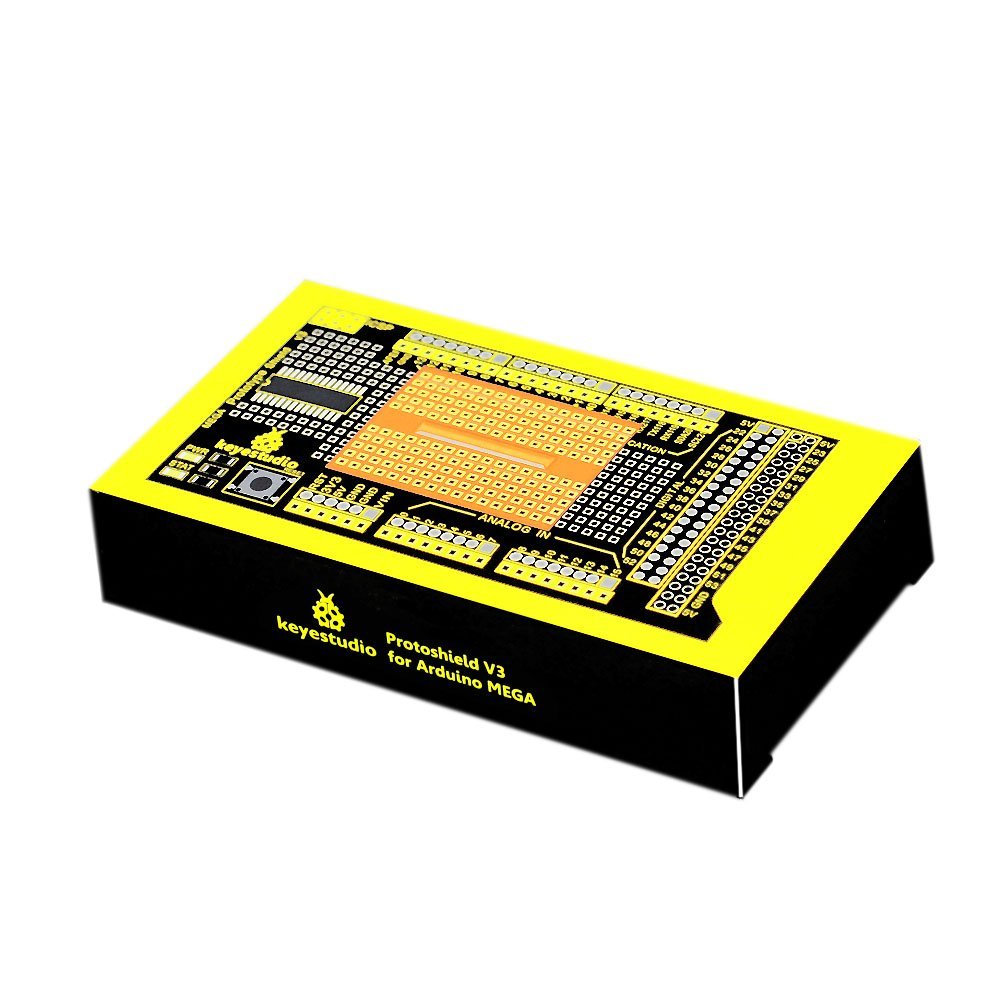 KEYESTUDIO MEGA Prototype Shield V3 Board for Arduino Mega R3 2560, with 170 Points Breadboard Solderable, Easy to Use, Great for Prototyping Circuit Building Projects