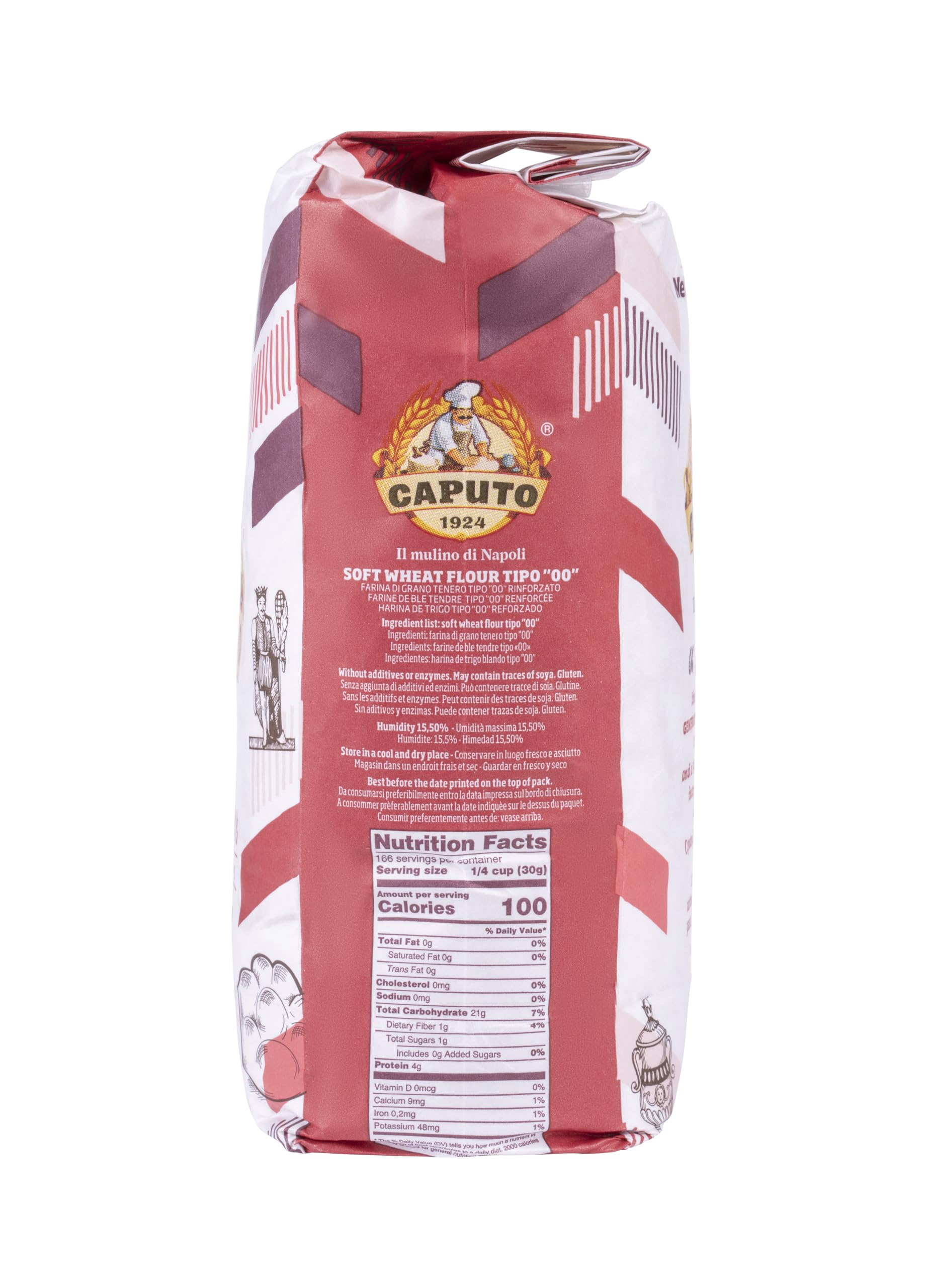 Antimo Caputo Chefs Flour - Italian Double Zero 00 - Soft Wheat for Pizza Dough, Bread, & Pasta, 2.2 Lb (Pack of 2)
