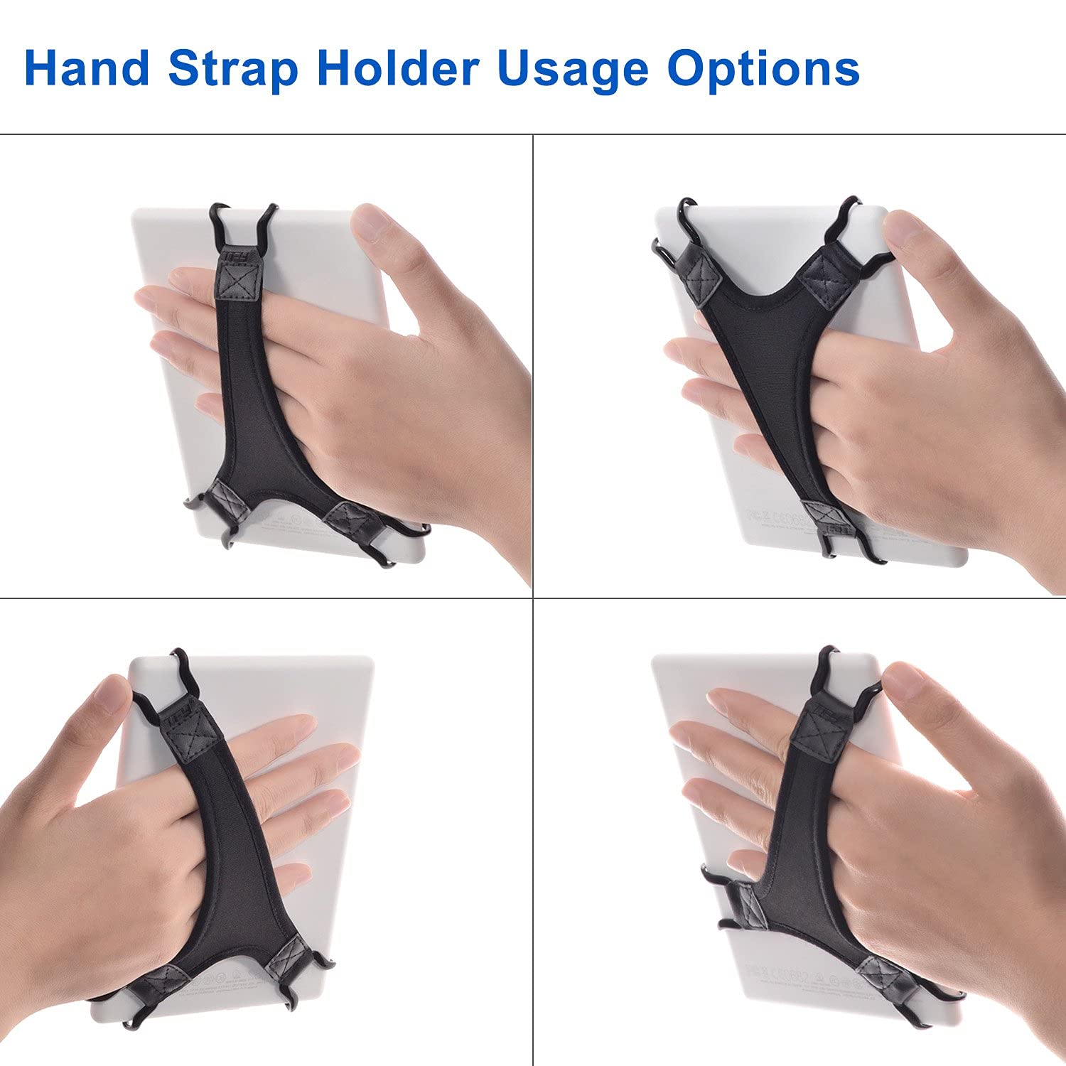 TFY Security Hand Strap Holder Finger Grip Compatible with Kindle E-Readers - Kindle e-Reader 6Inch / Kindle Paperwhite/Voyage/Oasis/Nook GlowLight Plus/Sony PRS-300 / PRS-350 (Black)
