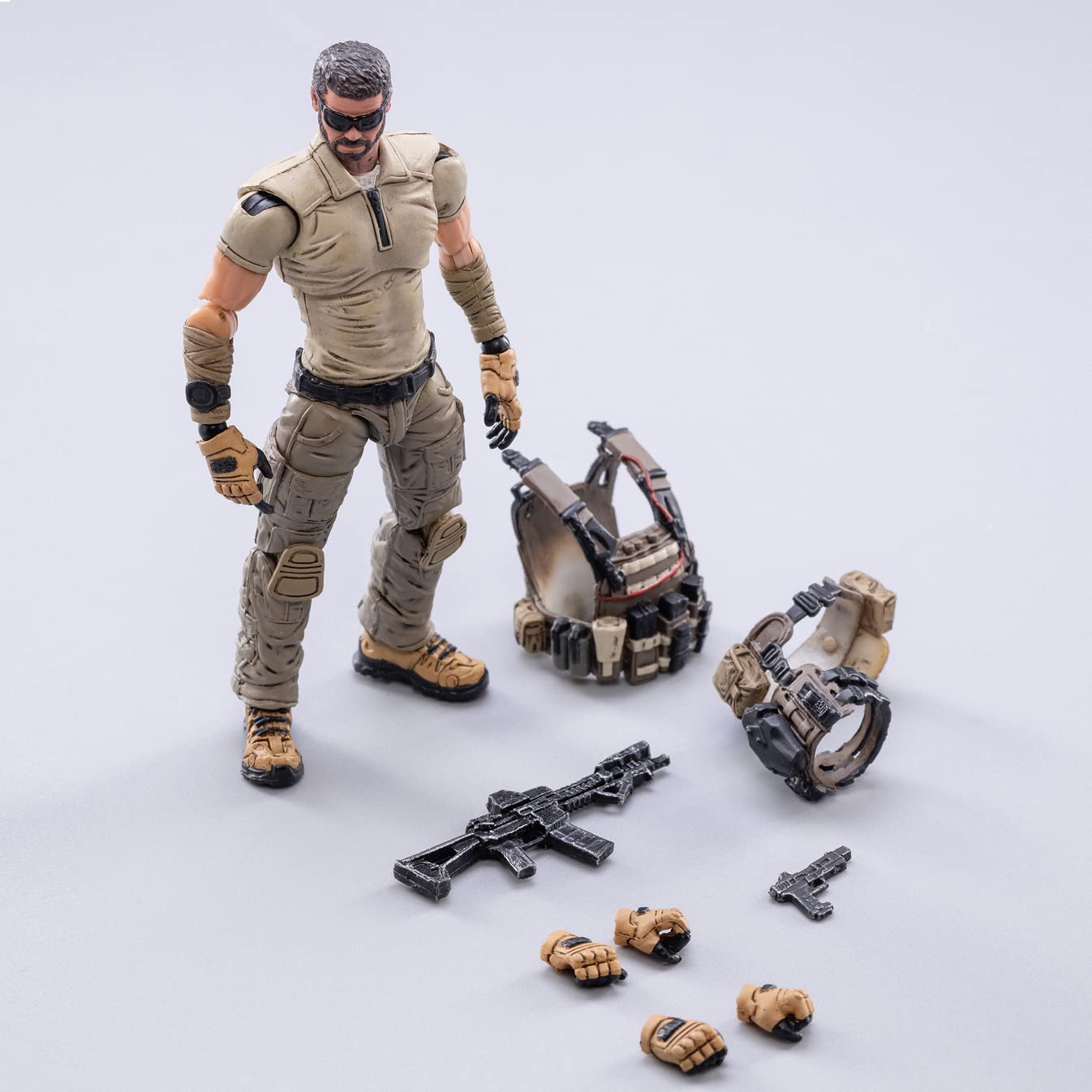 JOYTOY 1/18 Action Figures 4-Inch Mercenary-Kahn Collection Solider Figures Military Model