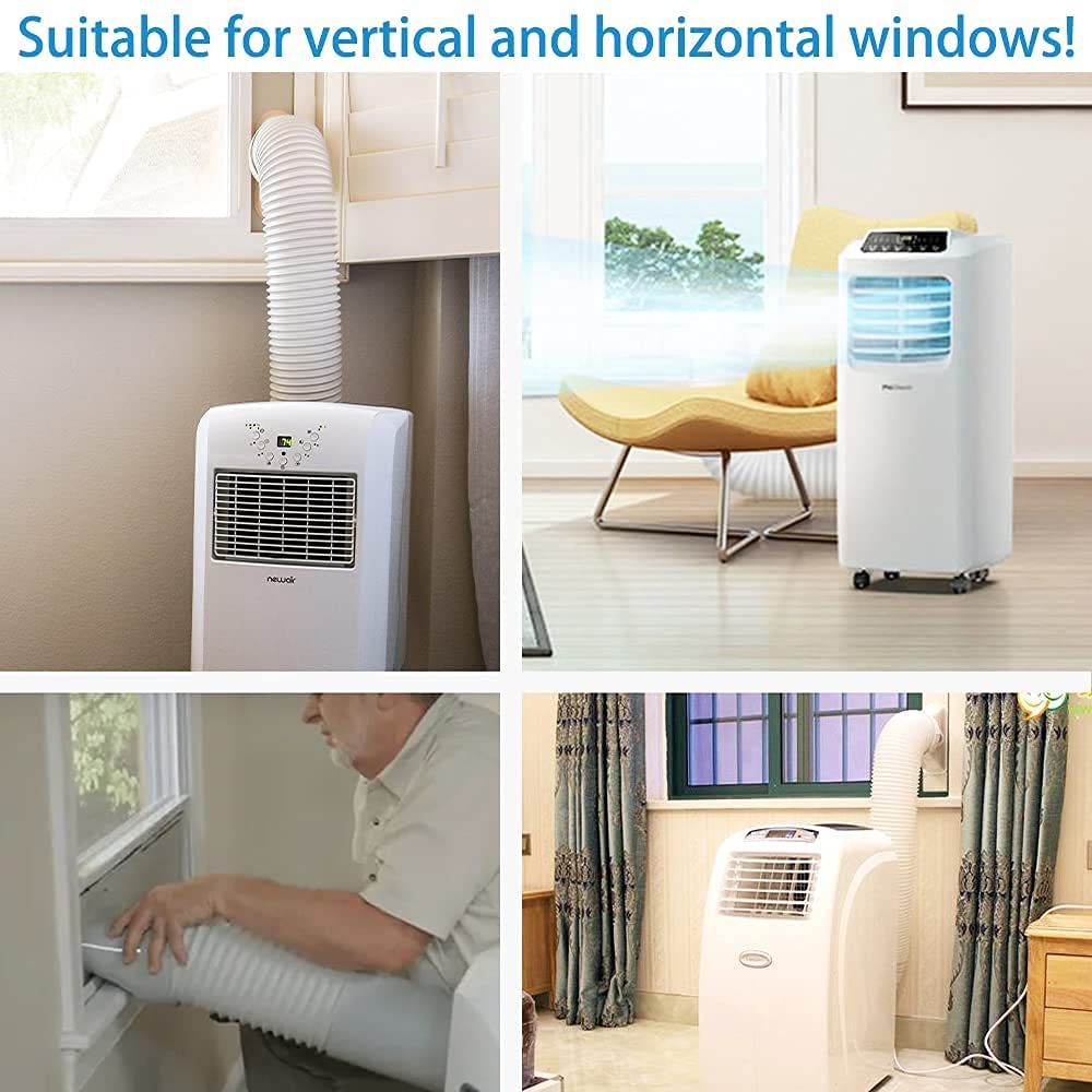 VARWANEO Portable Air Condition Window Seal Kit with 5.1in Coupler, 4pcs Adjustable Length Panel from 17in to 61 in,Portable AC Vent Kit Sliding Door air Conditioner kit