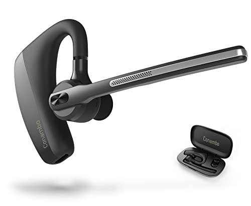 Conambo K10C Bluetooth Headset V5.1, Bluetooth Earpiece with CVC8.0 Dual Mic Noise Cancelling Handsfree Headset 16h Talk Time Wireless Headset for iPhone Android Cellphones Trucker Driver Office Work