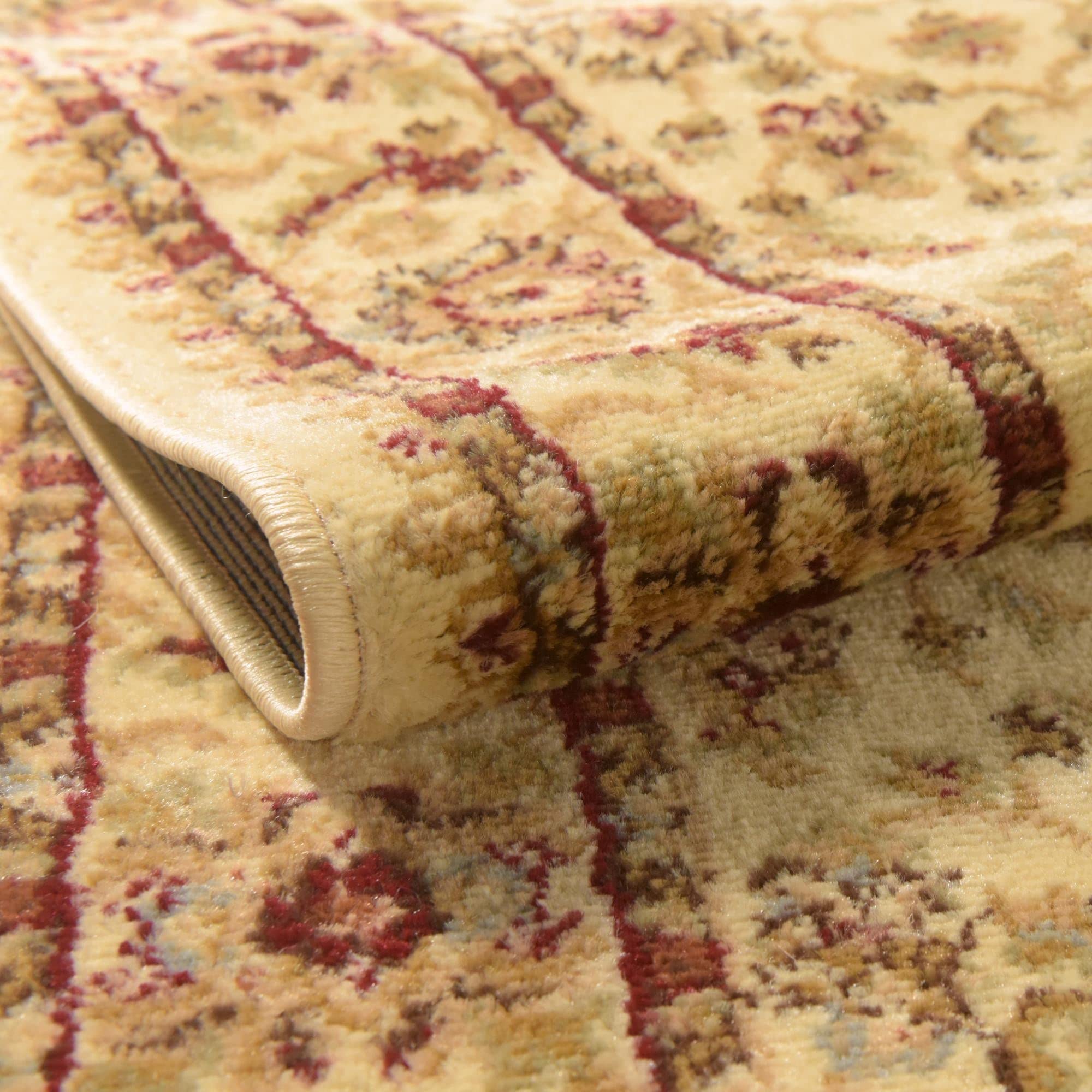 Rugs.com Aditi Collection Rug β 5' 3 Octagon Cream Low Rug Perfect for Living Rooms, Kitchens, Entryways