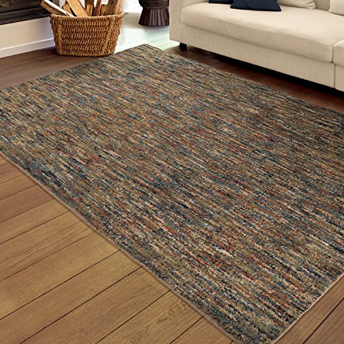 Orian Rugs Super Shag Collection 386301 Multi-Solid Area Rug, 7'10" x 10'10", Multicolor