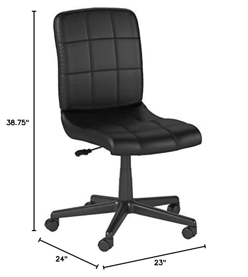 Flash Furniture Clayton Mid-Back Black Quilted Vinyl Swivel Task Office Chair