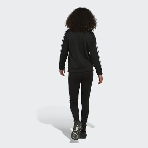 adidas Girls' Big Kids Zip-Up Tricot Track Jacket Warm-Up Bomber, Adi Black, Large
