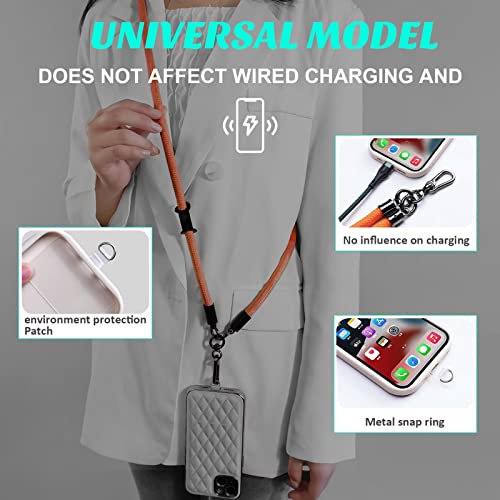 Cell Phone Lanyard, Universal Phone Crossbody Lanyards for Around The Neck, Necklace Lanyard & Wrist Strap with Phone Patch×2, Nylon Shoulder Phone Strap for Women Men