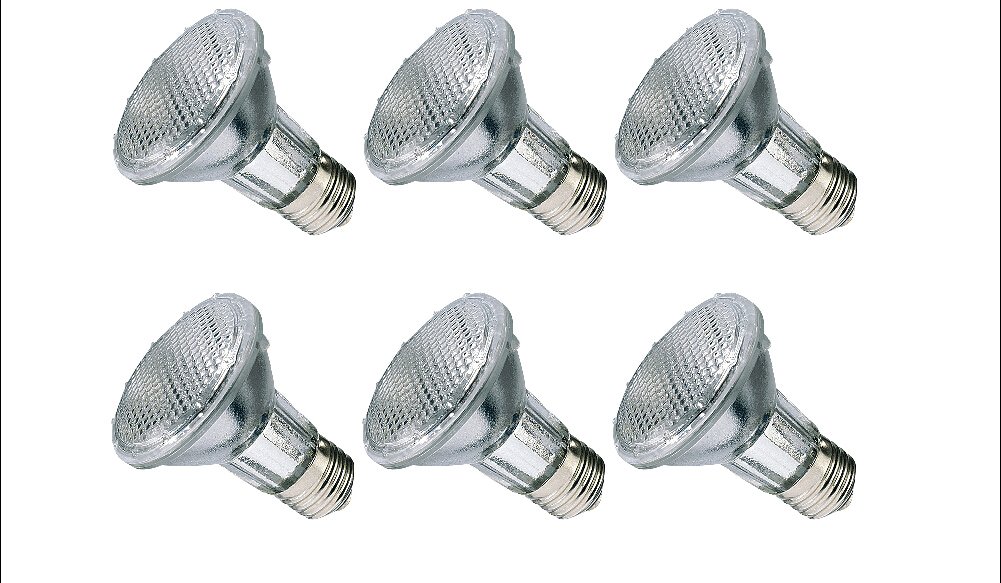 BEELITE 6-Pack Halogen PAR20 39 Watt (50W Replacement), Dimmable, 120 Volt, 40 Degree Flood, Light Bulb, 6 Pk