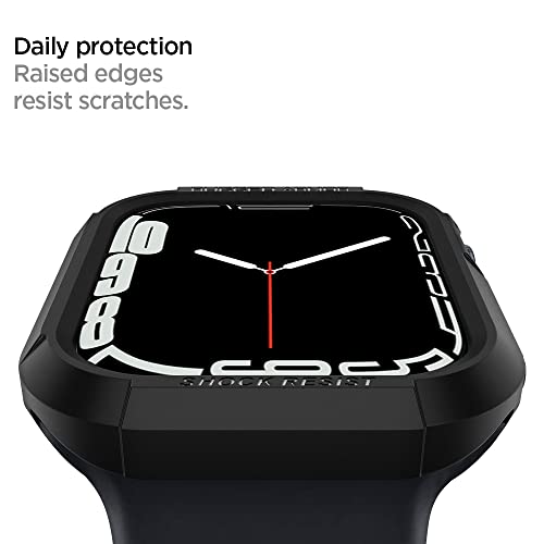 Spigen Rugged Armor Protector Designed for Apple Watch Case Series 8/7 (41mm) and Series SE2/6/SE/5/4 (40mm) - Black