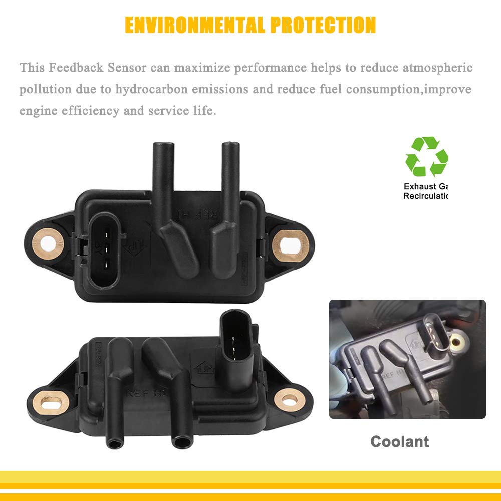 Apeixoto EGR Valve Pressure Feedback Sensor Compatible with Mazda Lincoln with Replace OE # DPFE15 F77Z9J460AB Feedback Sensor Replacement