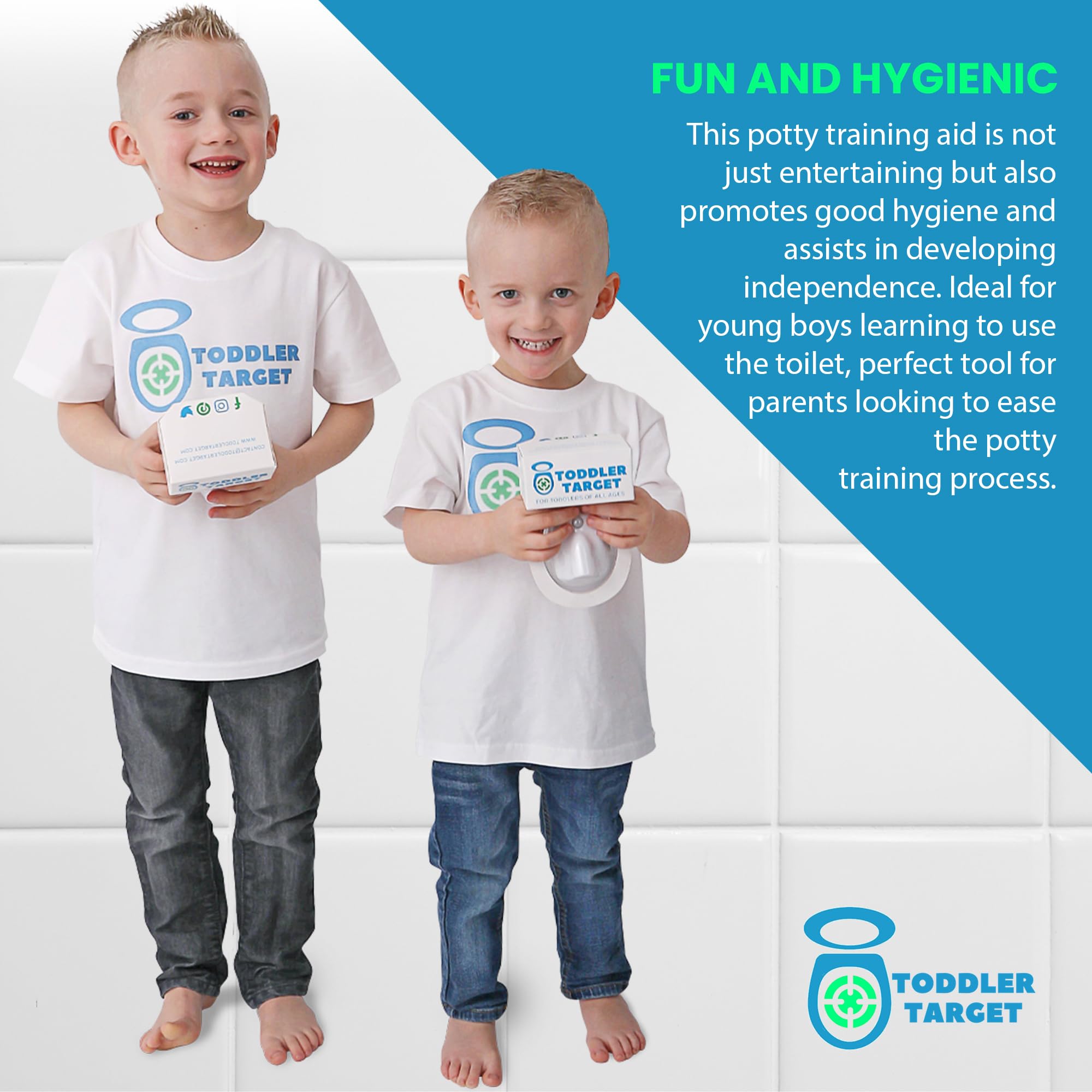 Toddler Target Adjustable Potty Toilet Target with Motion Sensor, Bullseye Illumination, and Nightlight, Precision Training - Ideal for Boys' Potty Training