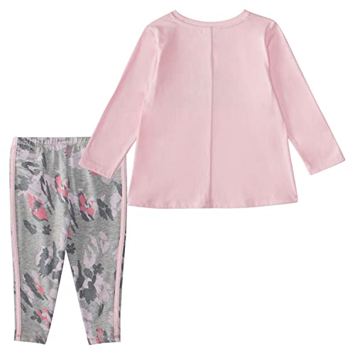 adidas Girls' Long Sleeve Swing Tee and Tights Set, Clear Pink, 18 Months