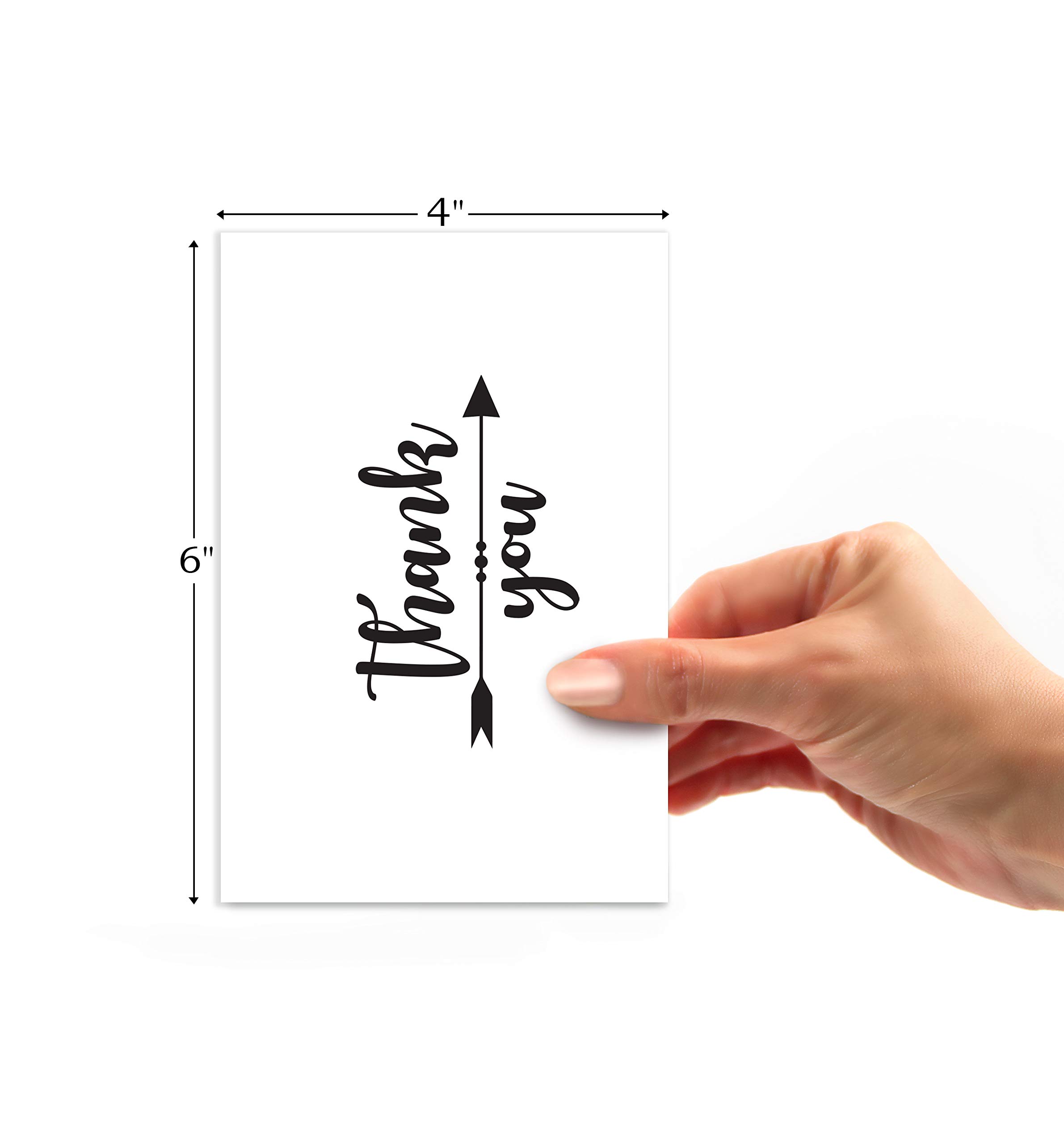 Cavepop 36 Pack Card Box Assorted Thank You Cards with Envelopes, Black and White Handwritten Blank Cards for a Greeting, Notes, Gifts with Envelopes for Wedding, Baby and Bridal Shower